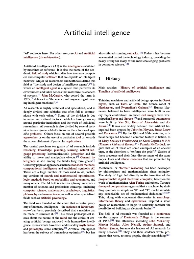 Artificial Intelligence | PDF | Artificial Intelligence | Intelligence ...