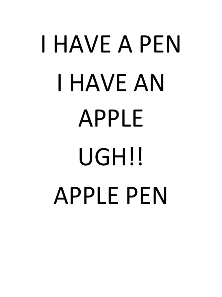 Ihaveapen I Have An Apple UGH!! Apple Pen | PDF