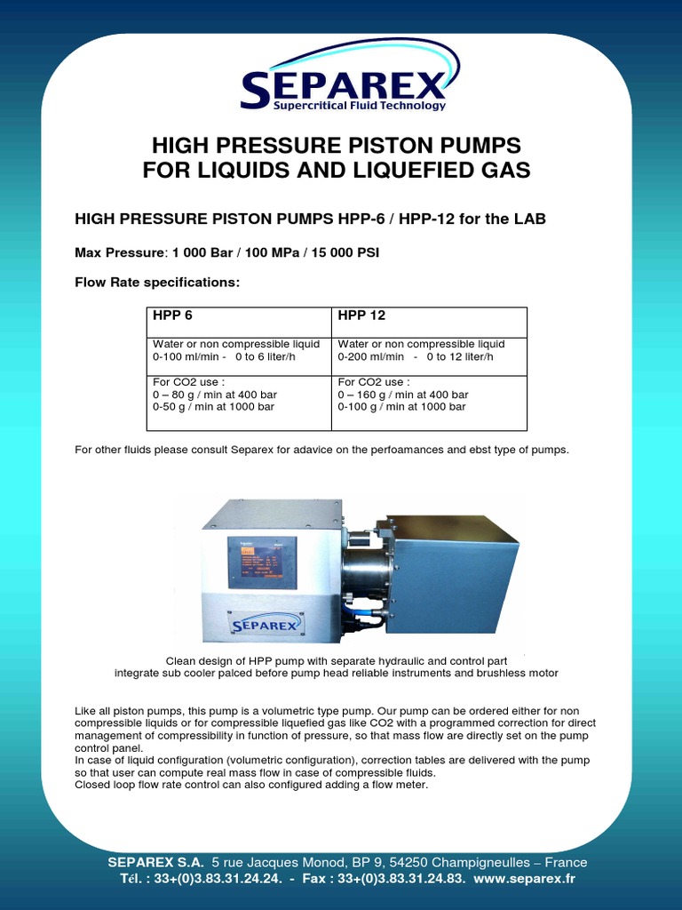 High Pressure Piston Pumps Overview | PDF | Pump | Liquids