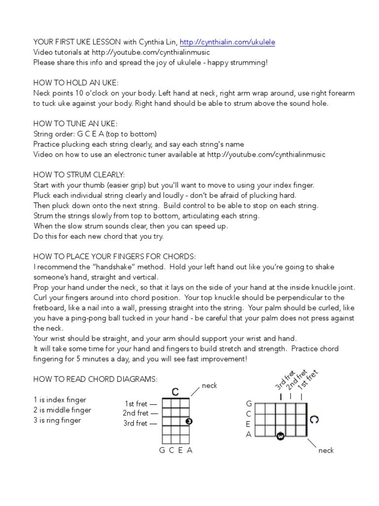 Ukulele Chords Three Little Birds Threelittlebirds PDF | PDF | Rock