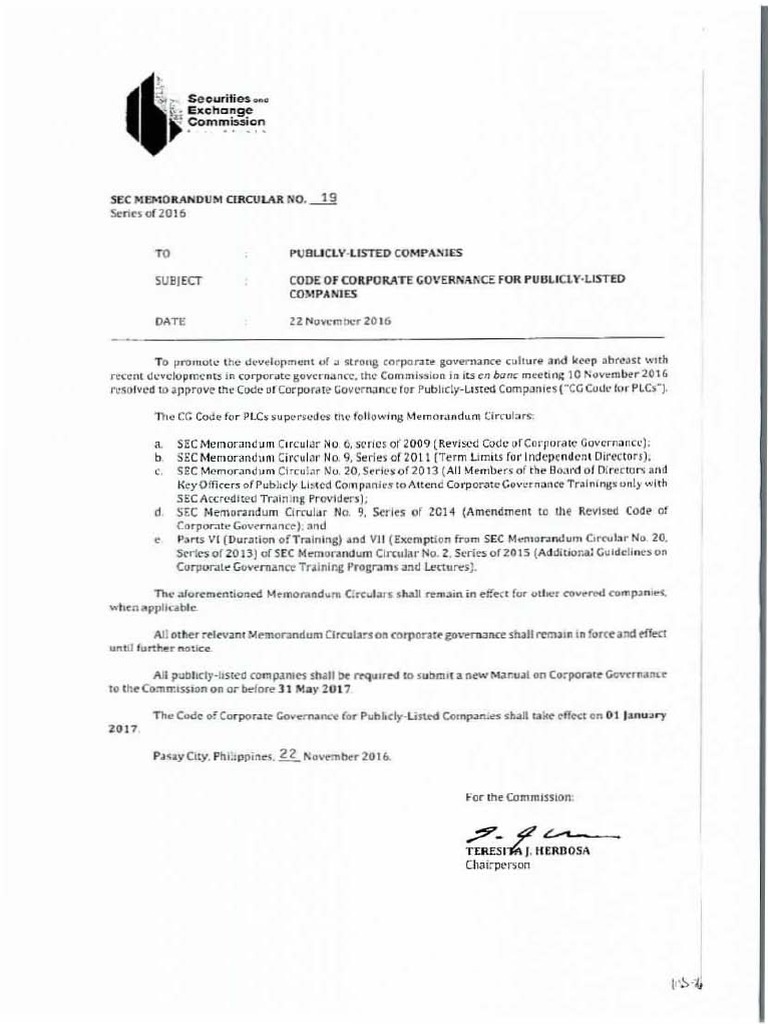 2016 Memo Circular No.19