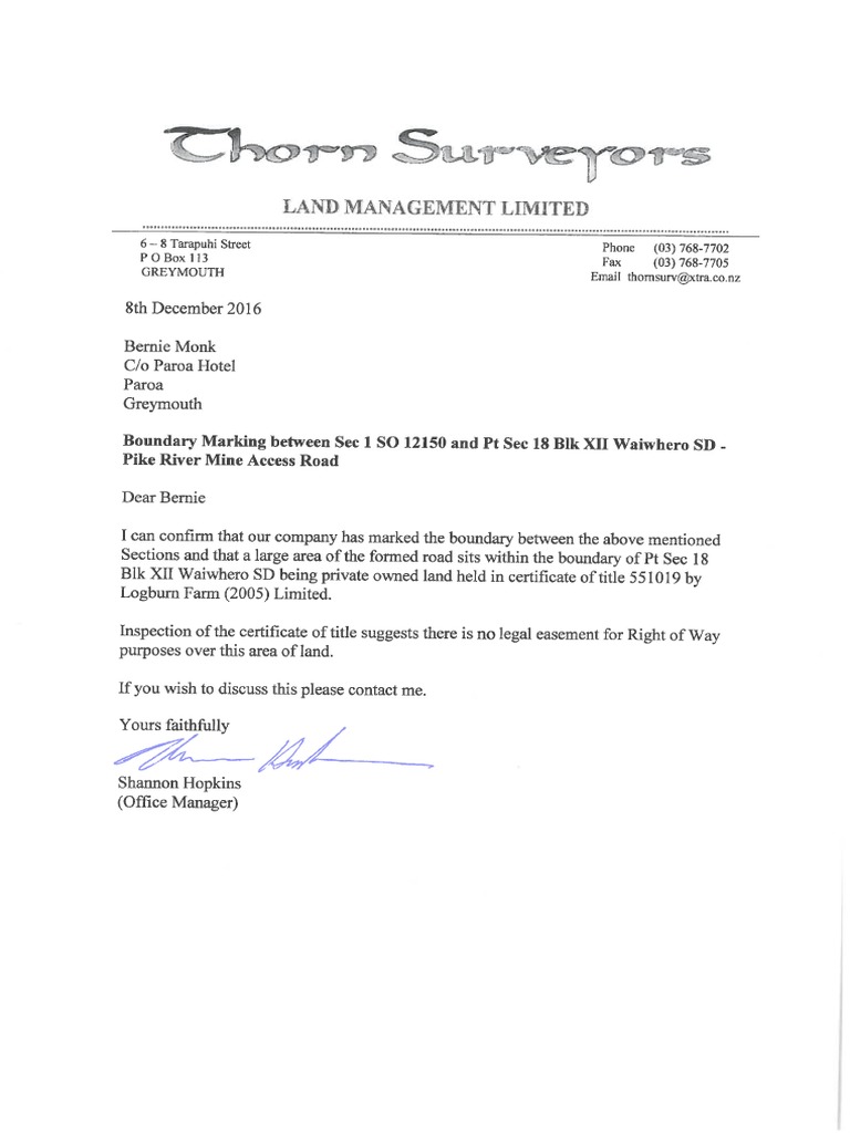 Pike Access Road Letter | PDF