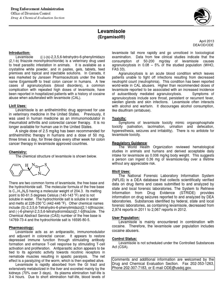 levamisole | Pharmaceutical Drug | Pharmacology
