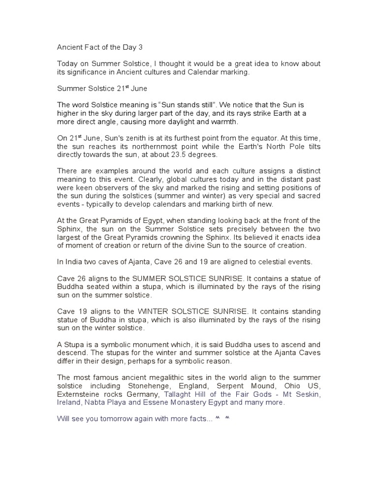 Summer Solstice 21st June | PDF