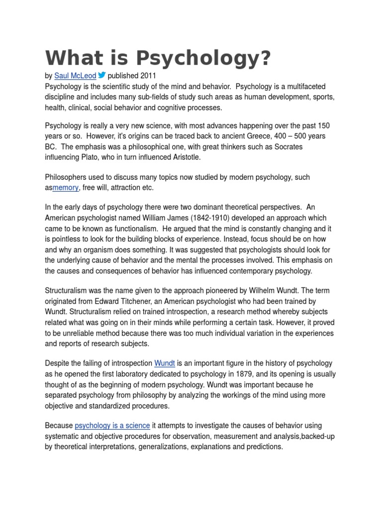 What Is Psychology Page 2 | PDF | Psychology | Epistemology