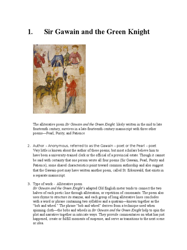 Sir Gawain and The Green Knight's Adapted Old English Meter Tends To ...