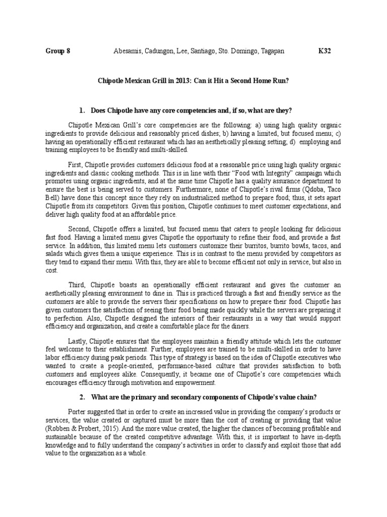 Chipotle Case Questions | PDF | Chipotle Mexican Grill | Marketing