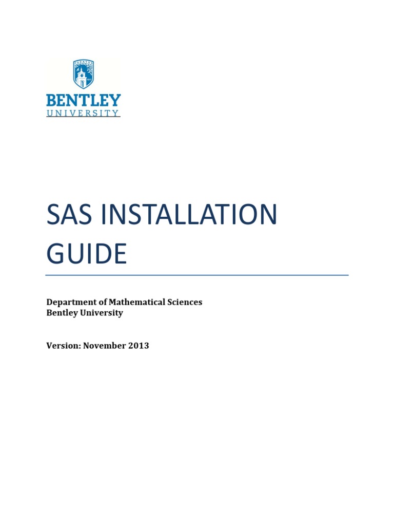 SAS Installation Guide - NOV2013 | PDF | Installation (Computer Programs) | Personal Computers