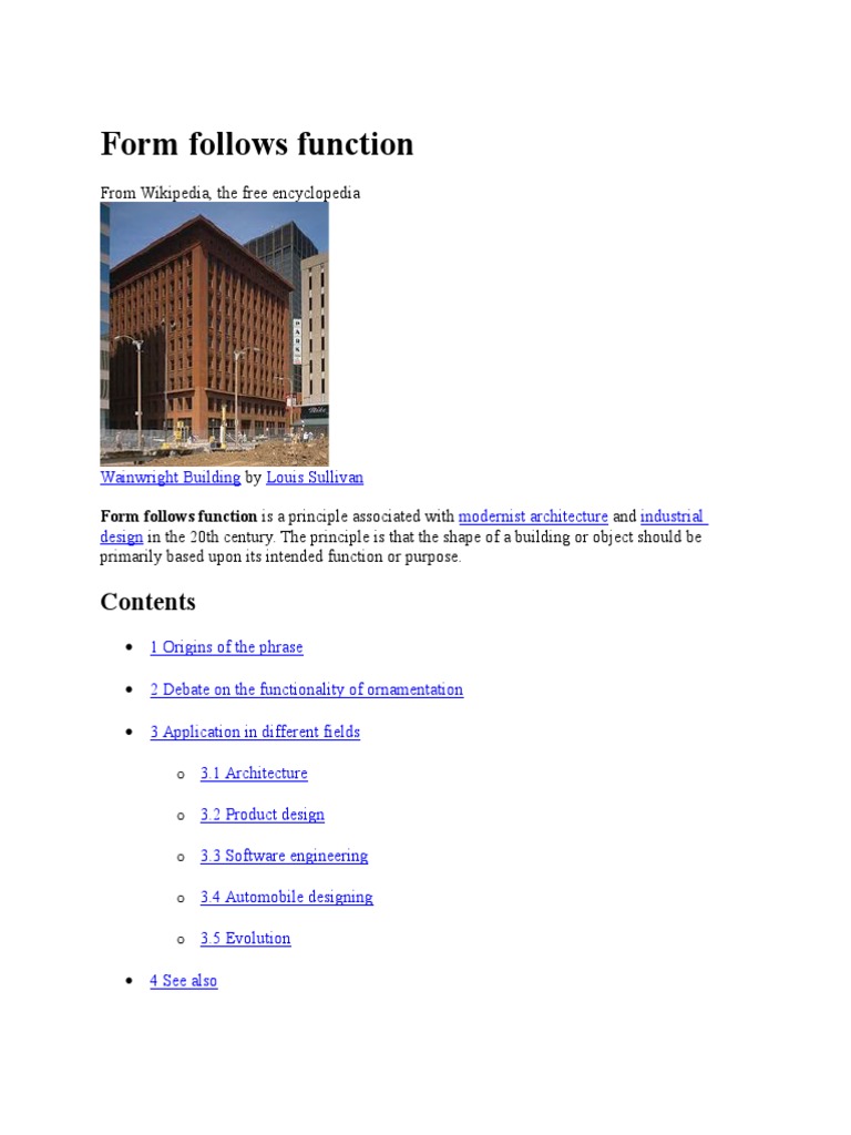 Form Follows Function | PDF | Aesthetics | Science
