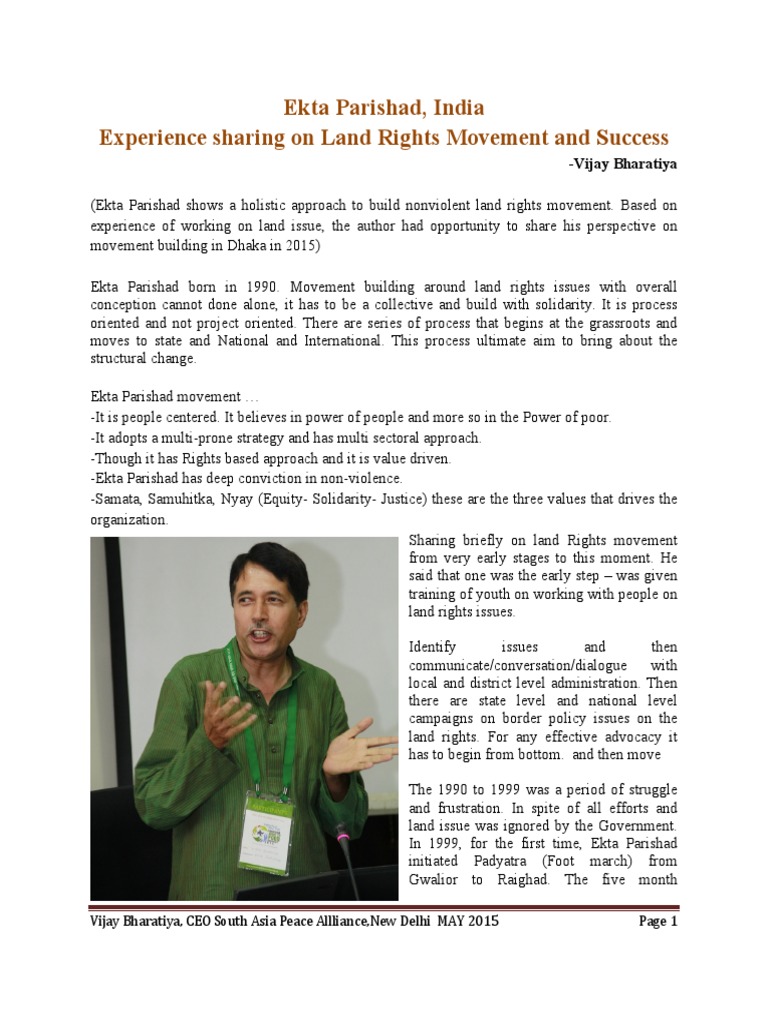 Brief Sharing On EP Land Rights Movement | PDF | Nonviolence | Public ...