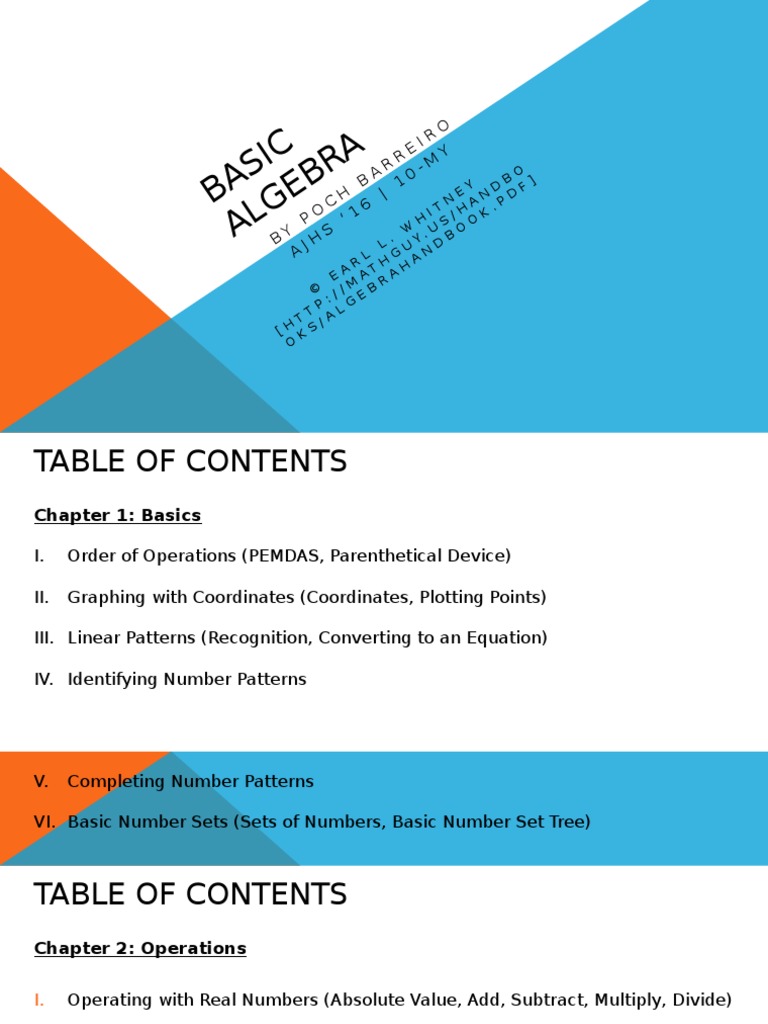 Basic Algebra | Download Free PDF | Factorization | Quadratic Equation