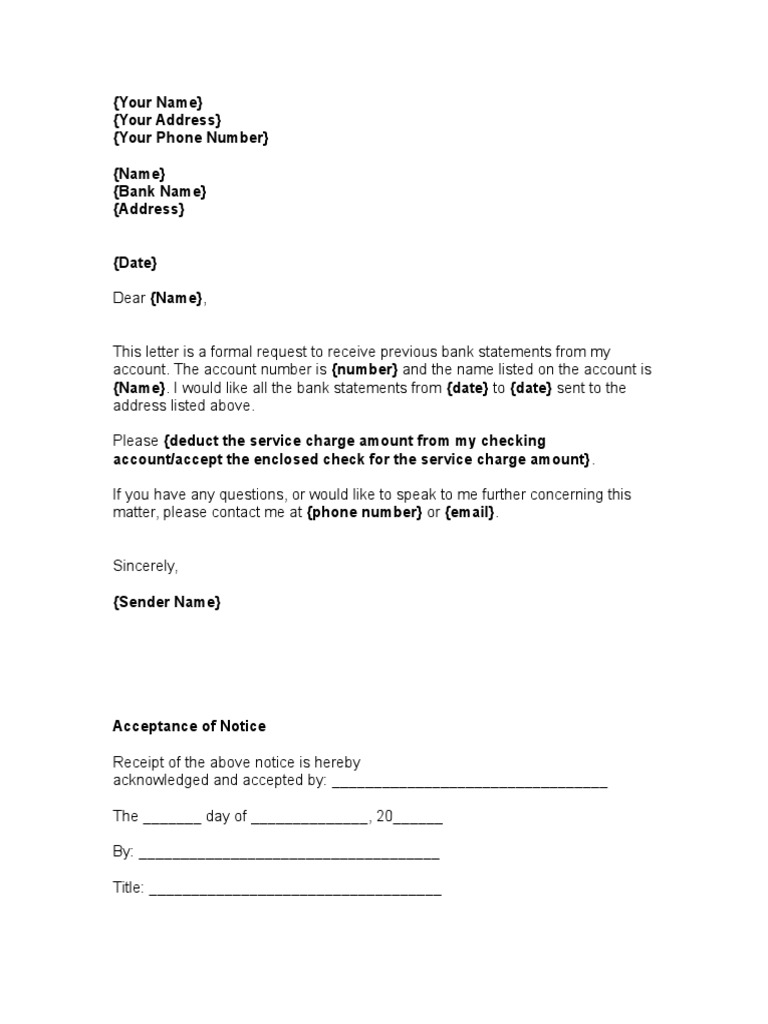 Request For Bank Statement | PDF