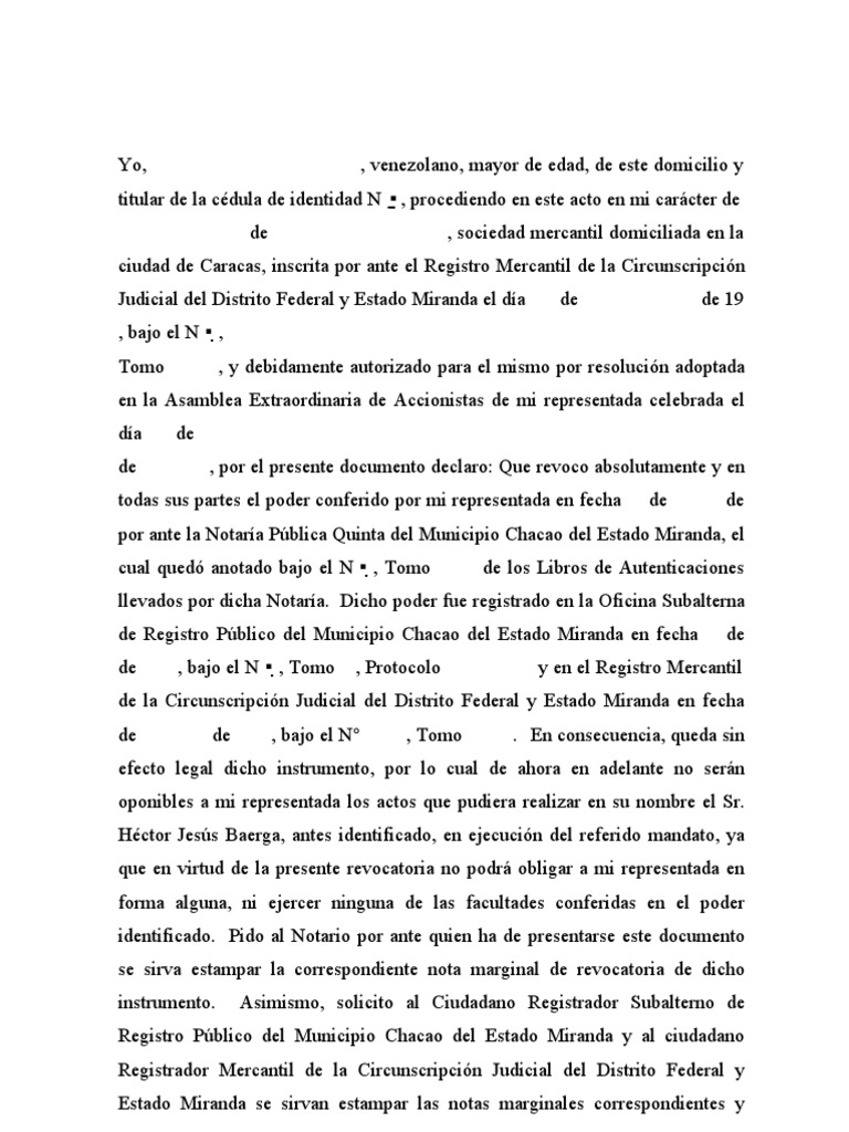 Revocación de Poder Notarial en Caracas | PDF | Derecho