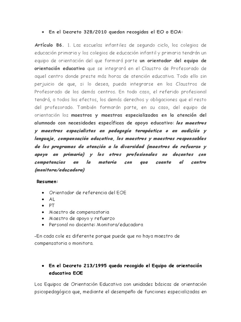 EOE-EOA o EO | PDF | Relaciones personales, crianza y desarrollo ...