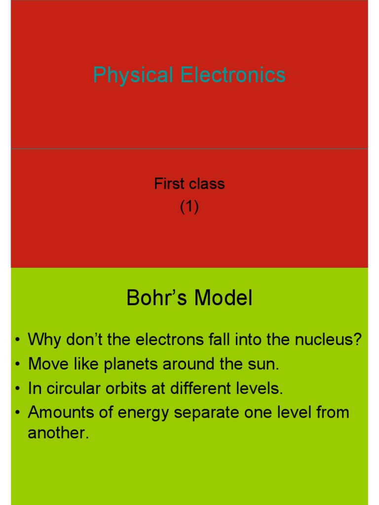 Physical Electronics: First Class | PDF | Electron | Atomic Orbital