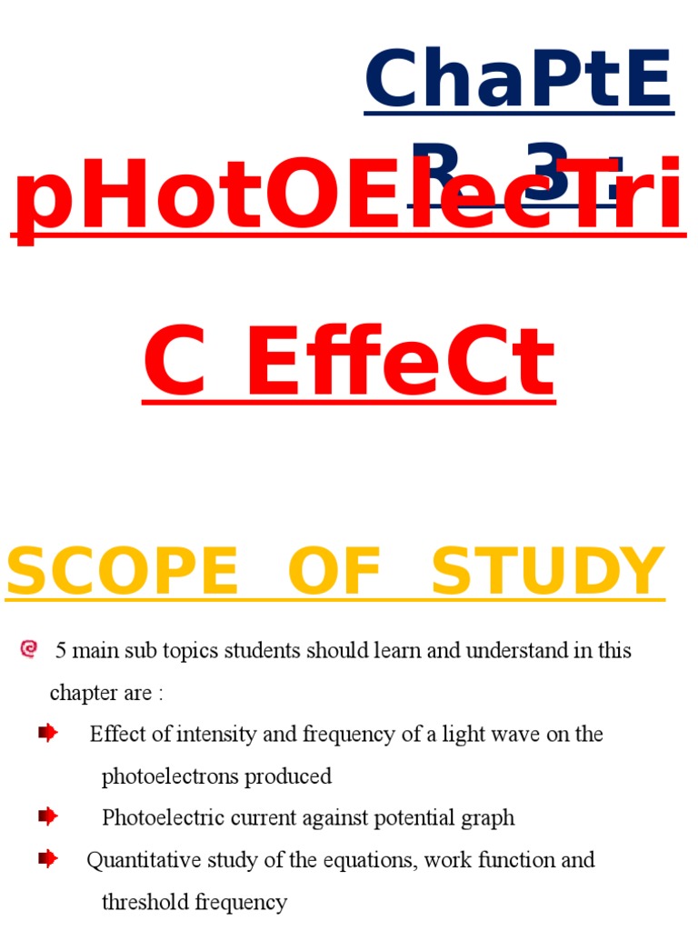 Chapter 3 Photoelectric Effect2 | PDF | Photoelectric Effect | Light