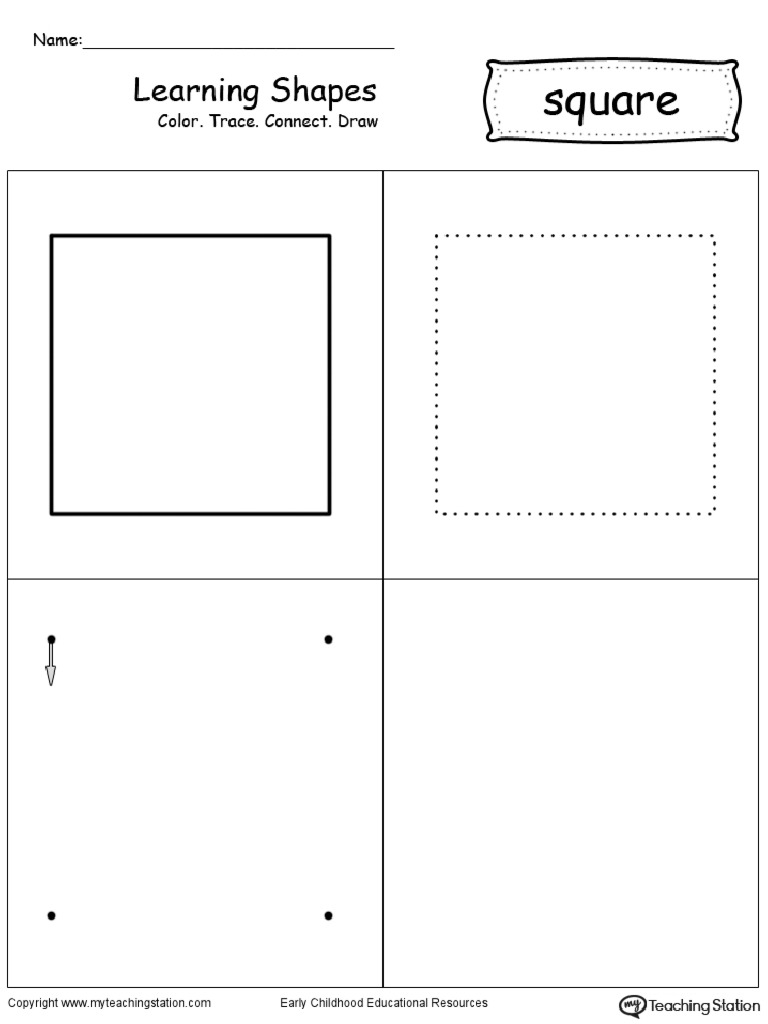 MTS Learning Shapes Color Trace Connect Draw Square | PDF