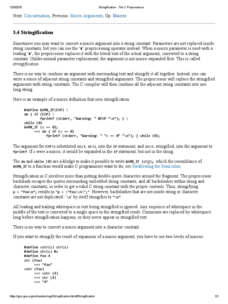 Stringification - The C Preprocessor | PDF | Teaching Methods & Materials