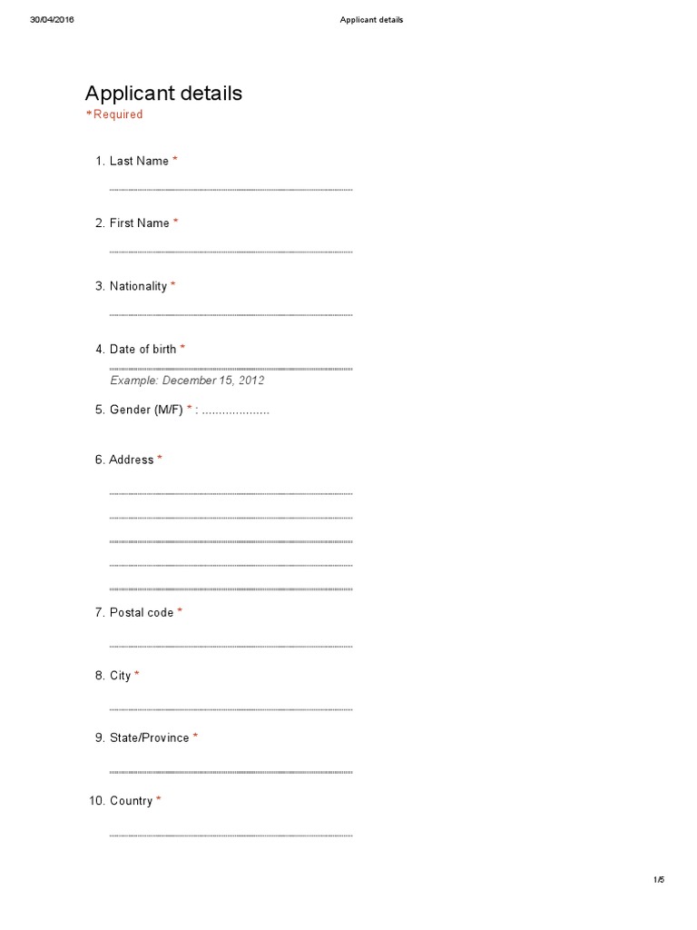 MAH Application Form | PDF