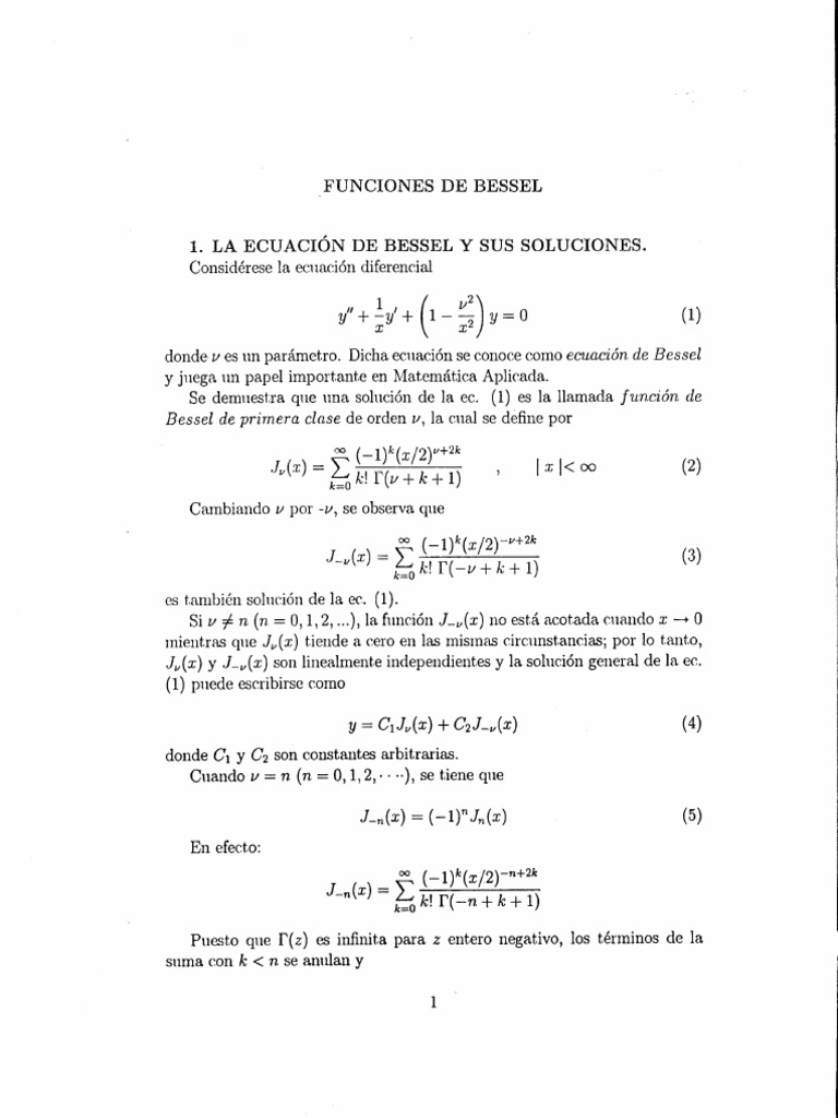 Funciones de Bessel y sus Soluciones | PDF | Ecuaciones | Funciones ...