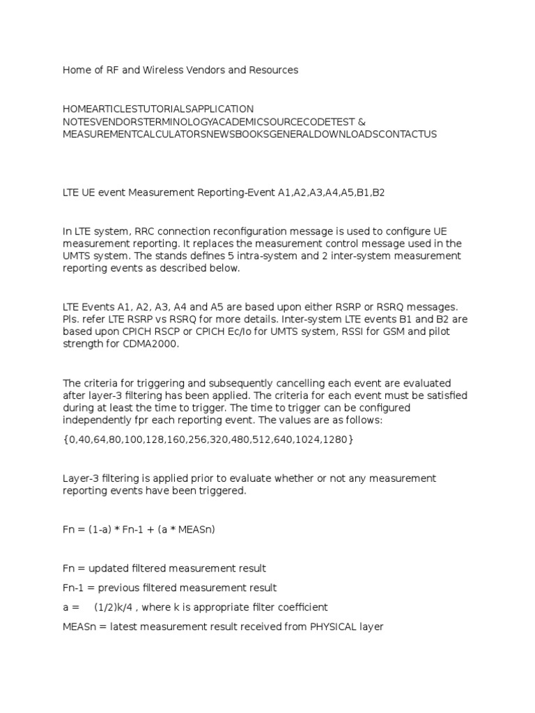 Event Layer3 Lte | PDF | Radio Resource Management | Mobile Technology