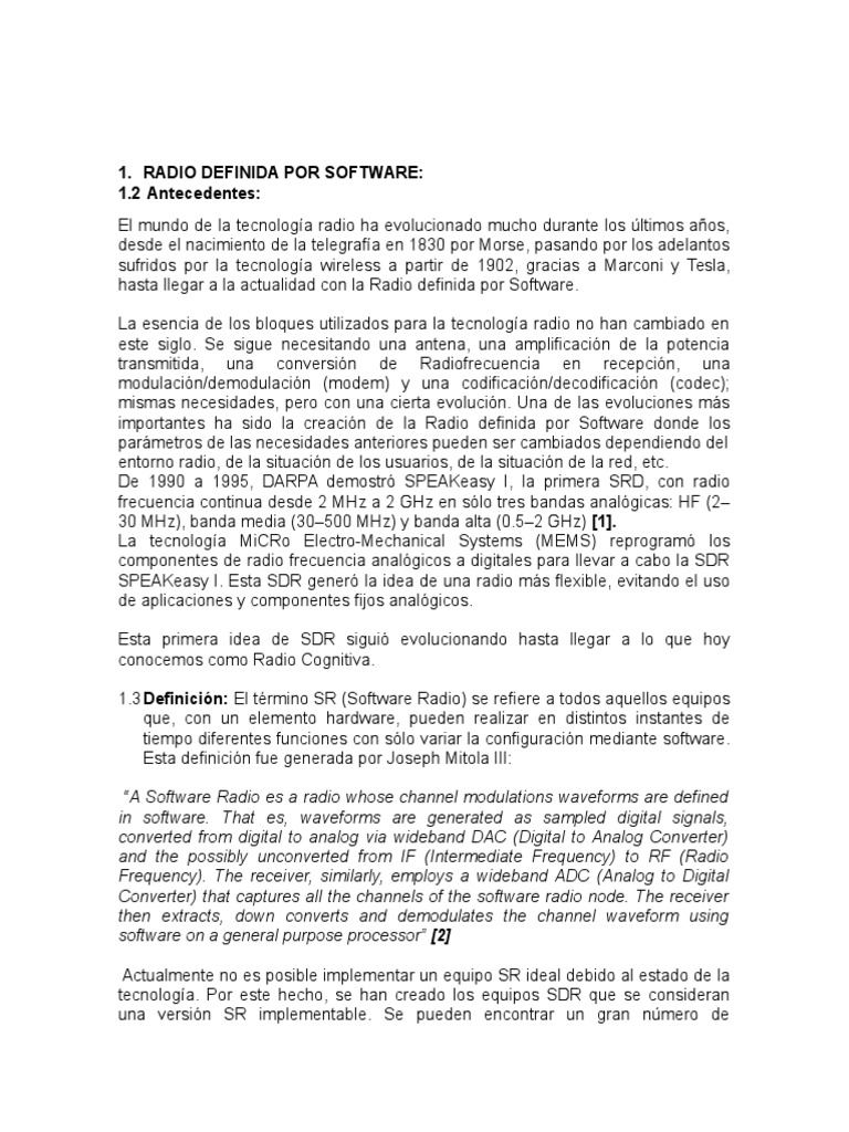 Evolución de la Radio Definida por Software | PDF | Radio | Inalámbrico
