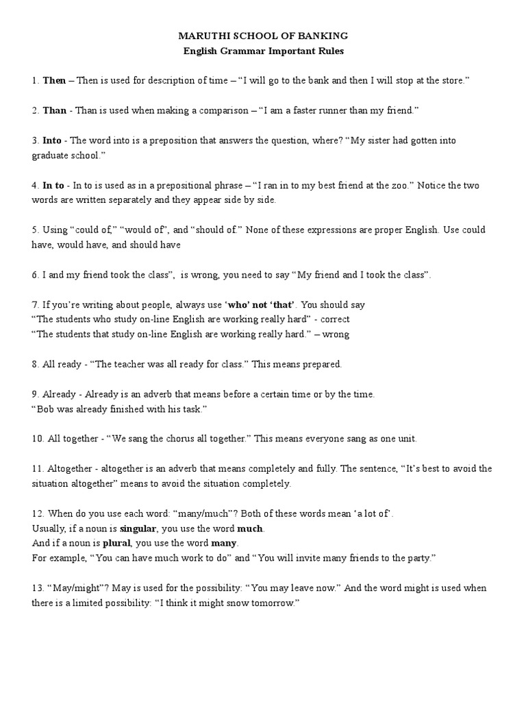 Spotting Error Rules | PDF | Adverb | English Grammar