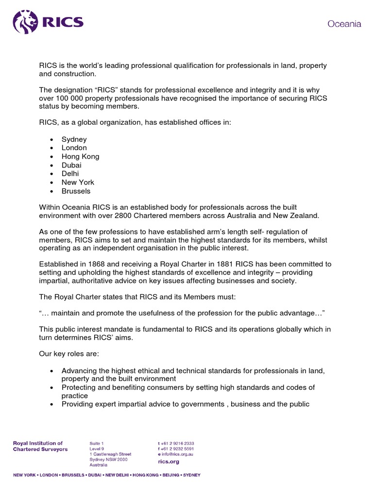 Key Roles of RICS | Procurement | Infrastructure