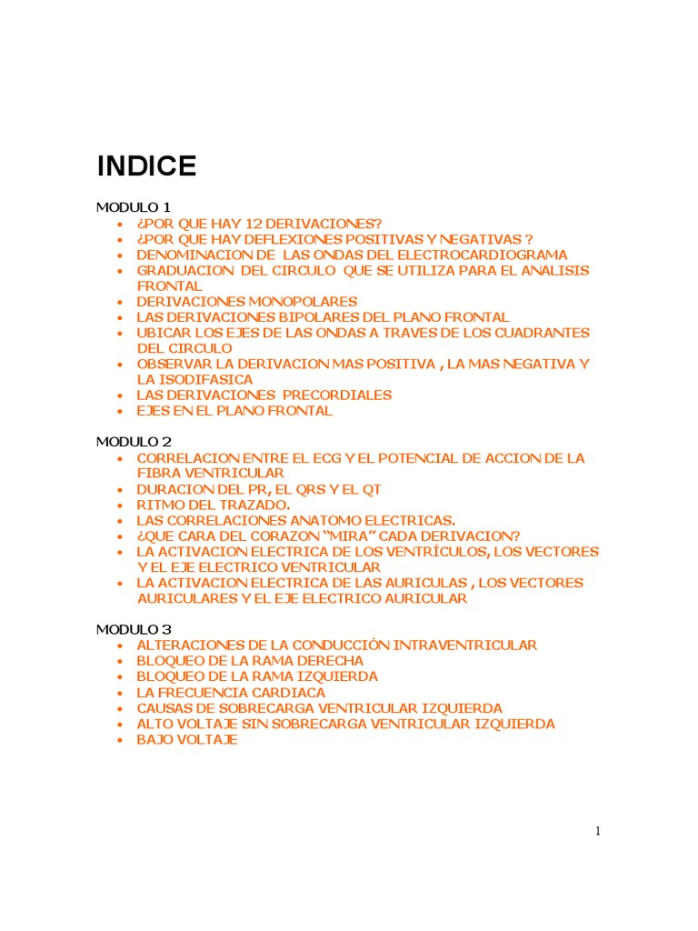 Curso Ecg Modulo 1 | Descargar gratis PDF | Electrocardiografia | Electrofisiología cardíaca