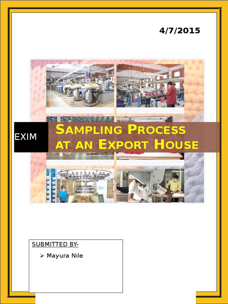 Sampling Process at An Export House | PDF | Exports | Sales