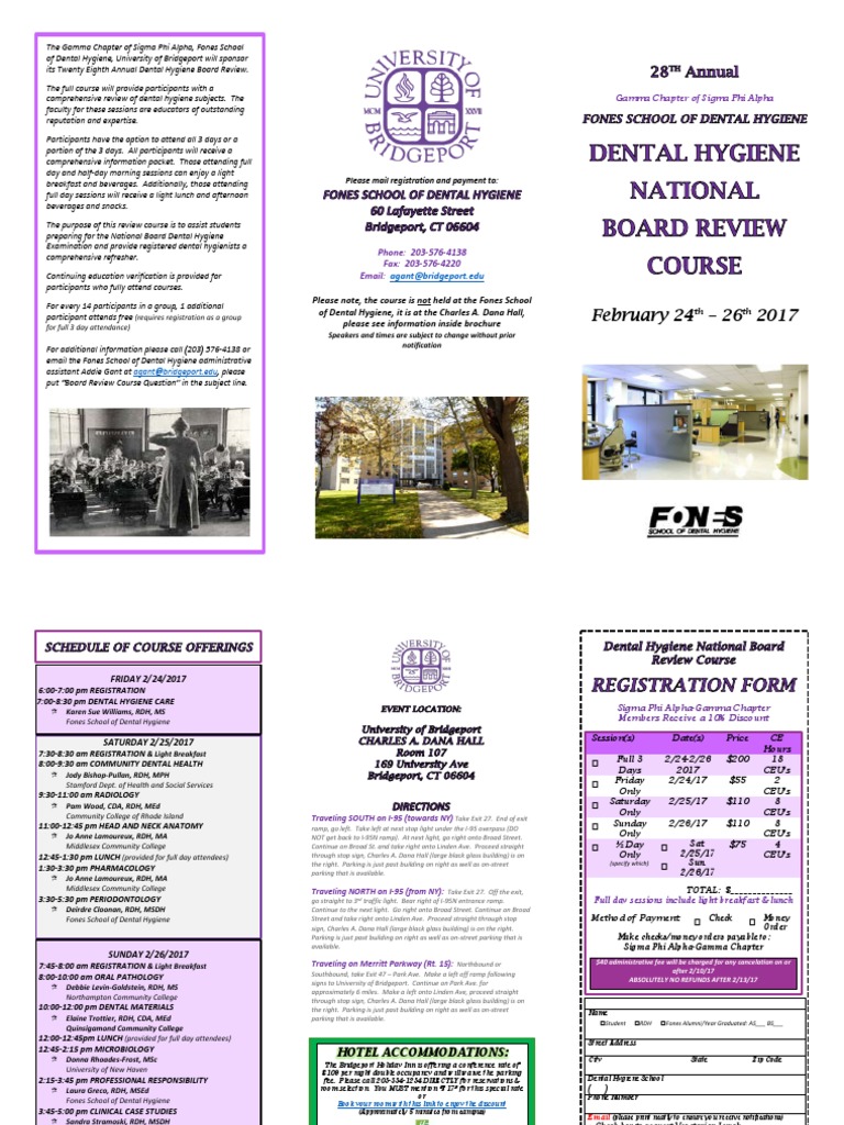 Fones School of Dental Hygiene NBDHE Review Course 2017 Brochure | PDF ...