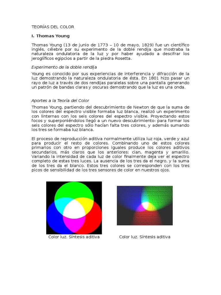 Teorías Del Color | PDF | Color | Ligero