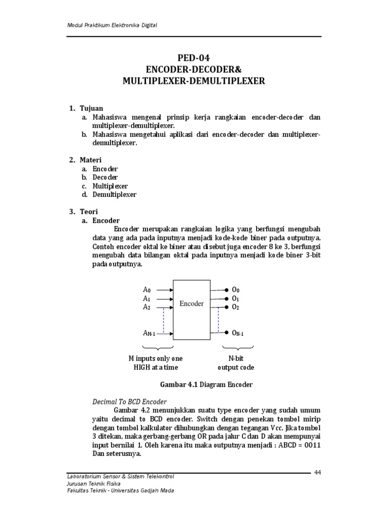 Encoder Dan Decoder Sistem Digital PDF | PDF