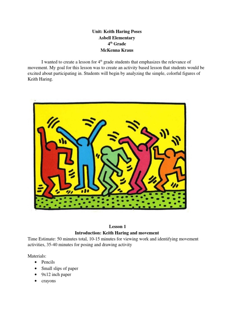 Keith Haring Movement Art Lesson | PDF | Figure Drawing | Drawing