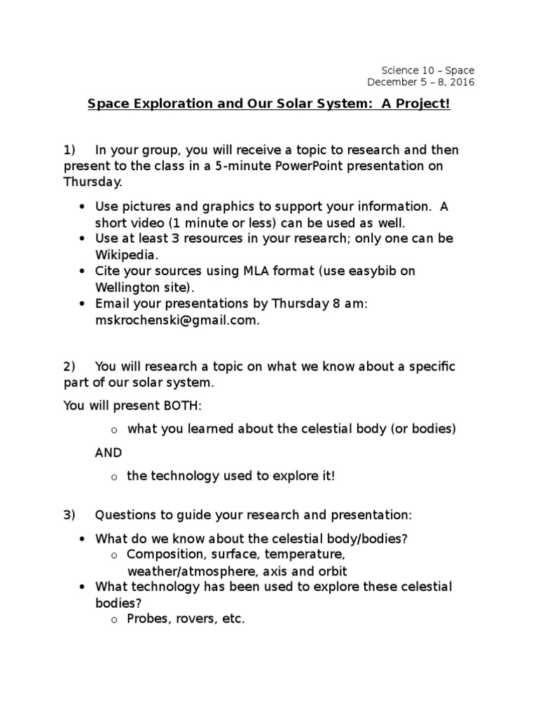 Solar System Project | PDF