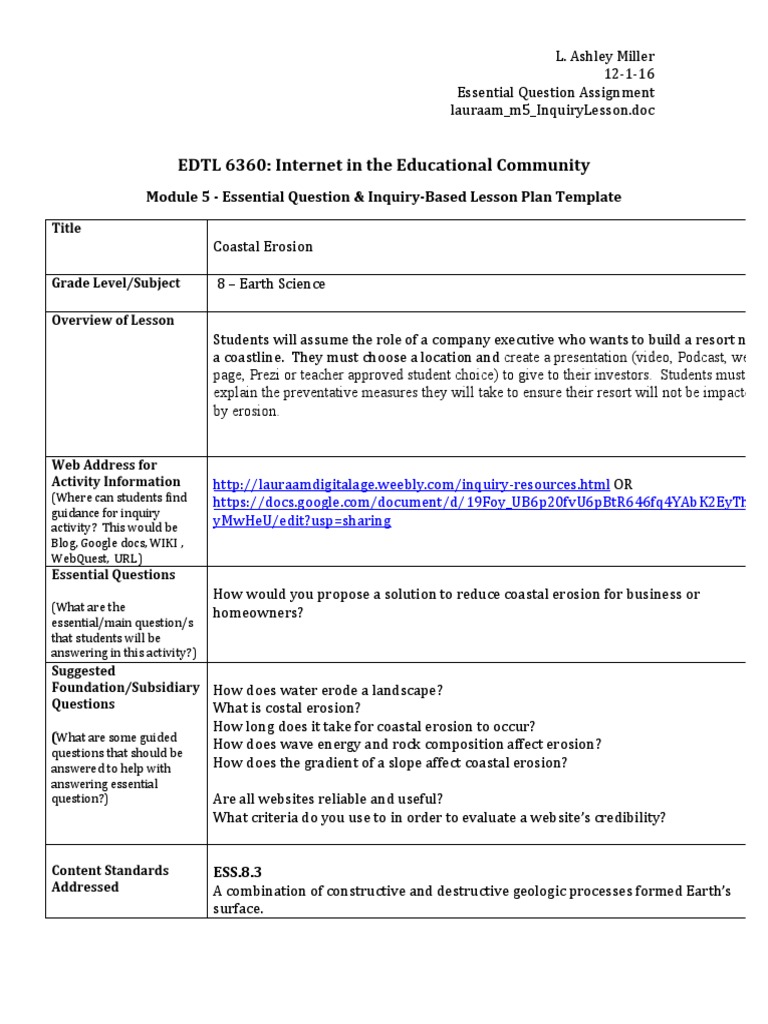 EDTL 6360: Internet in The Educational Community: Module 5 - Essential ...