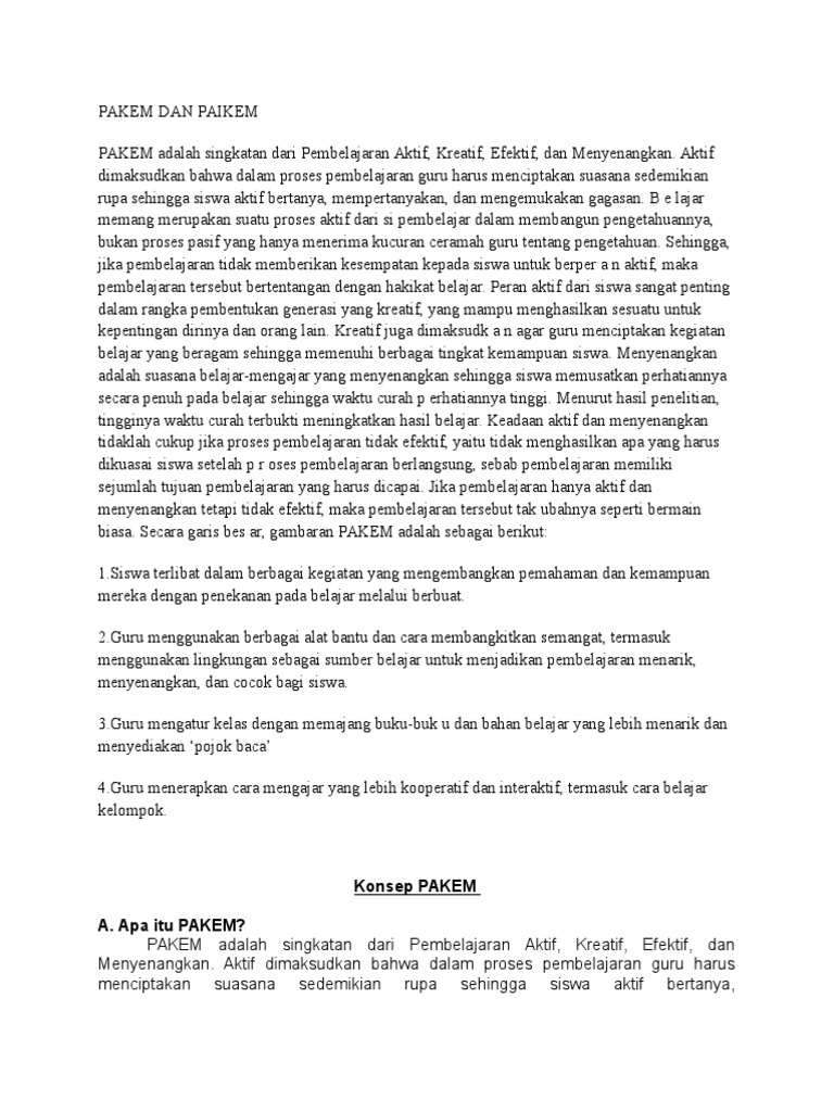 Pakem Dan Paikem | PDF | Pengembangan Diri