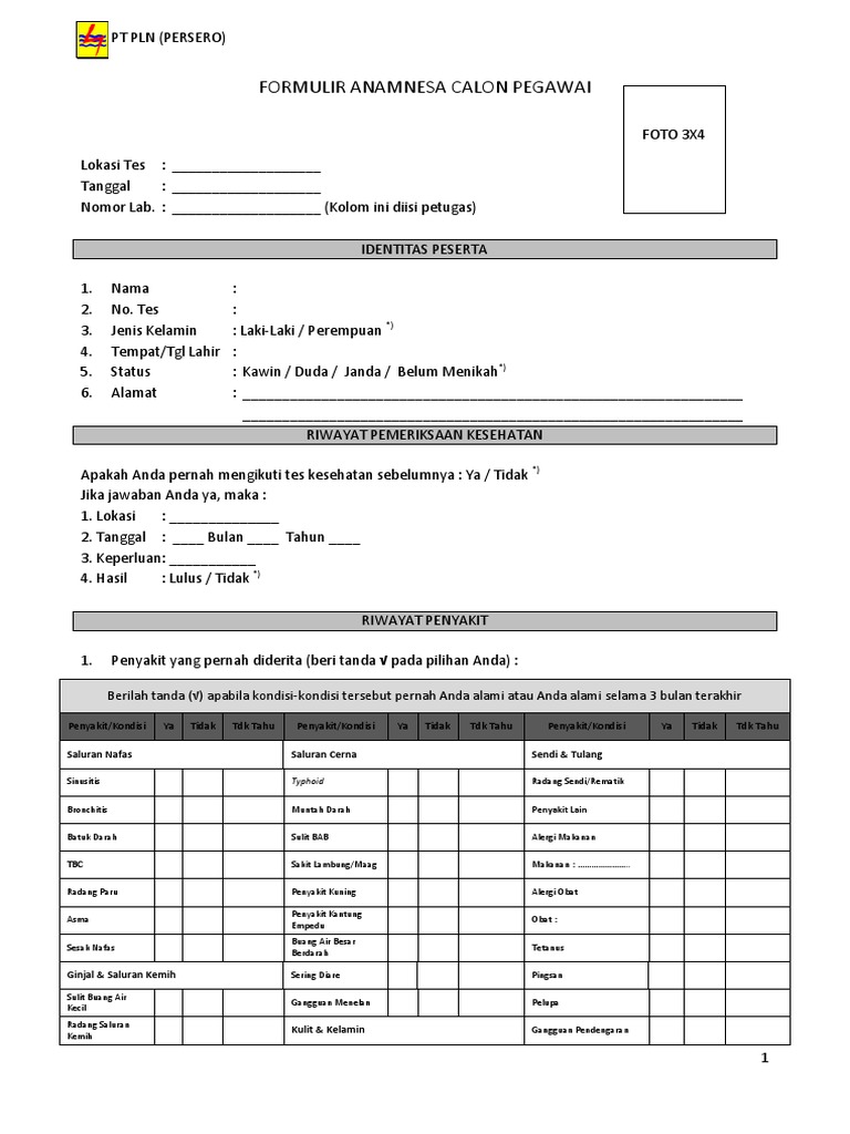 Contoh Anamnesa Keperawatan - Perumperindo.co.id