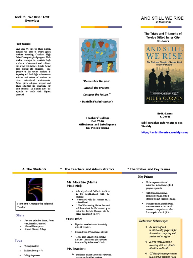 And Still We Rise Handout - Gainesjones | PDF | Intellectual Giftedness ...