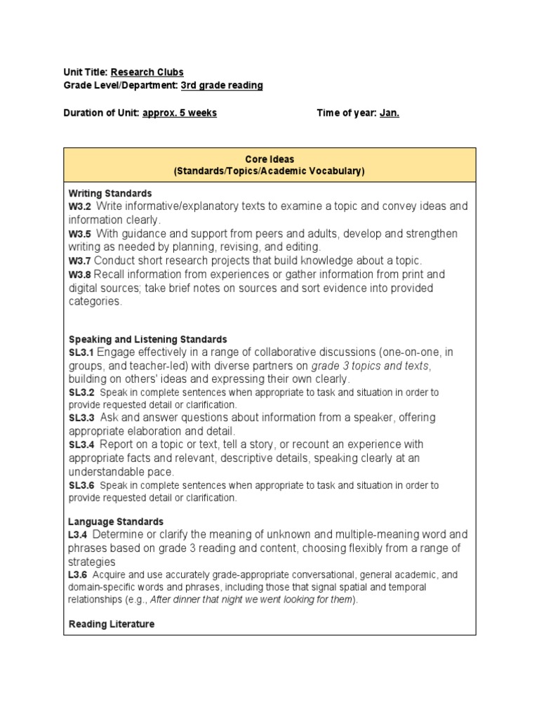 Sunprairiesgrade 3 Unit 4 Researchclubs | PDF | Causality | Information