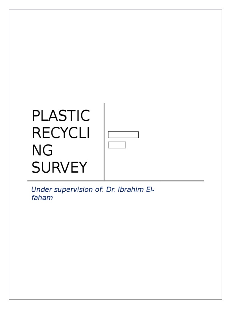 Plastic Recycling Survey | PDF | Extrusion | Polyethylene