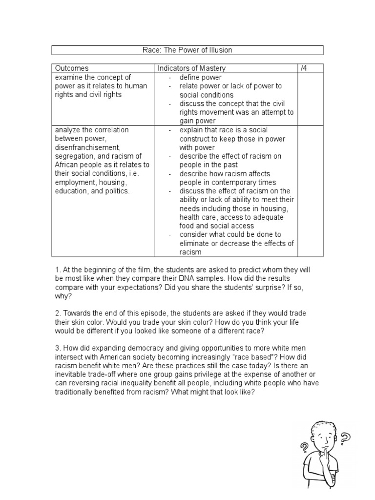 Race Power of Illusion Summative Assessment-3 | PDF | Race (Human ...