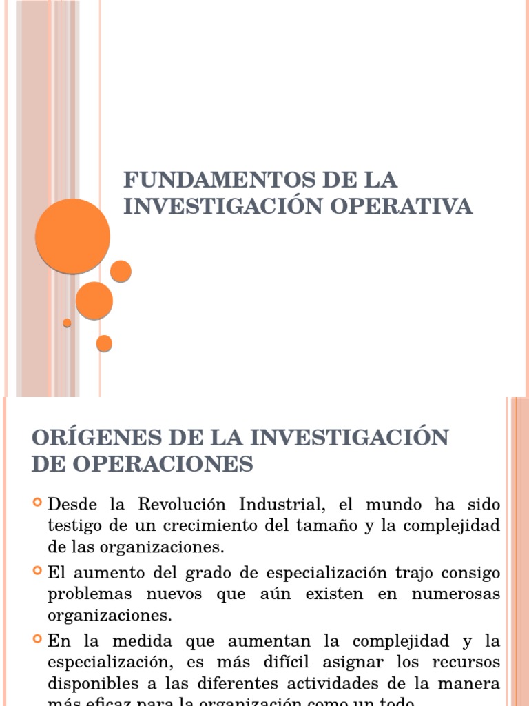 Fundamentos de La Investigación Operativa | PDF | La investigación de ...