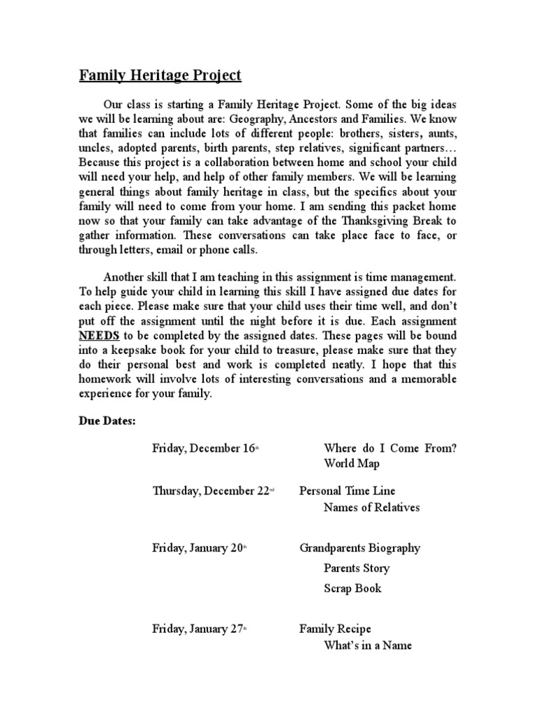 Family Heritage Project | PDF | Scrapbooking