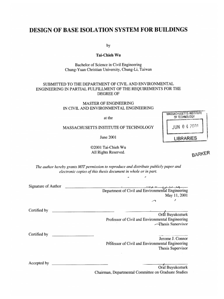 Design of Base Isolation System For Buildings - MIT PDF | PDF ...