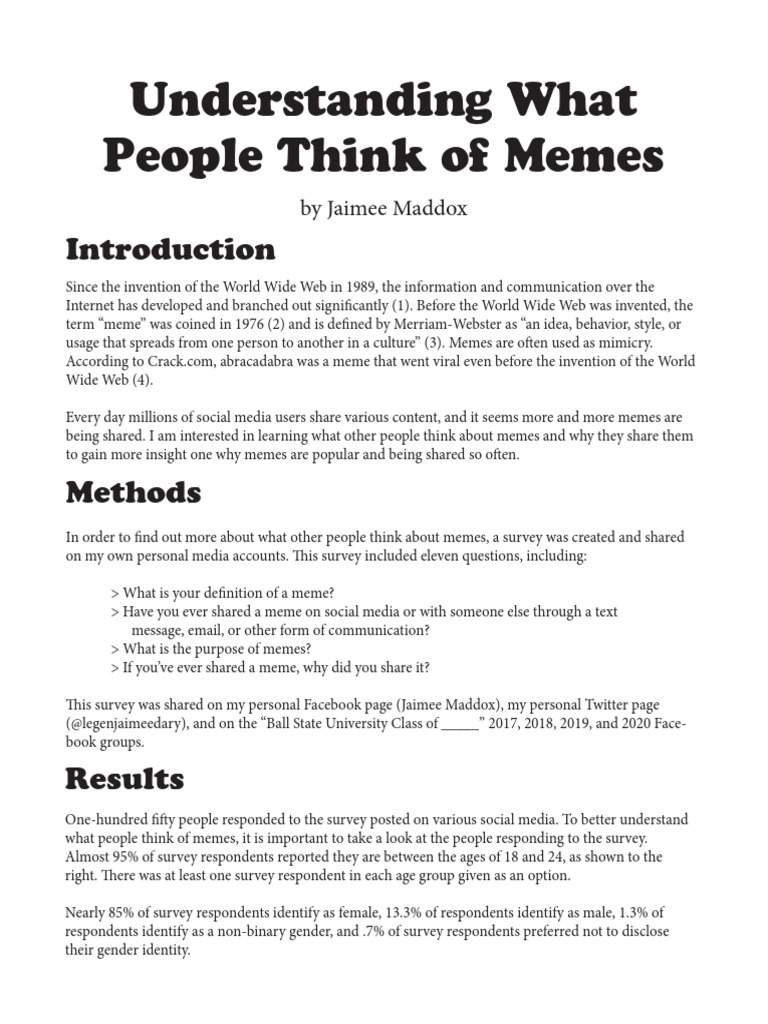 Unit 5 Meme Assignment Revised | PDF | Survey Methodology | Meme