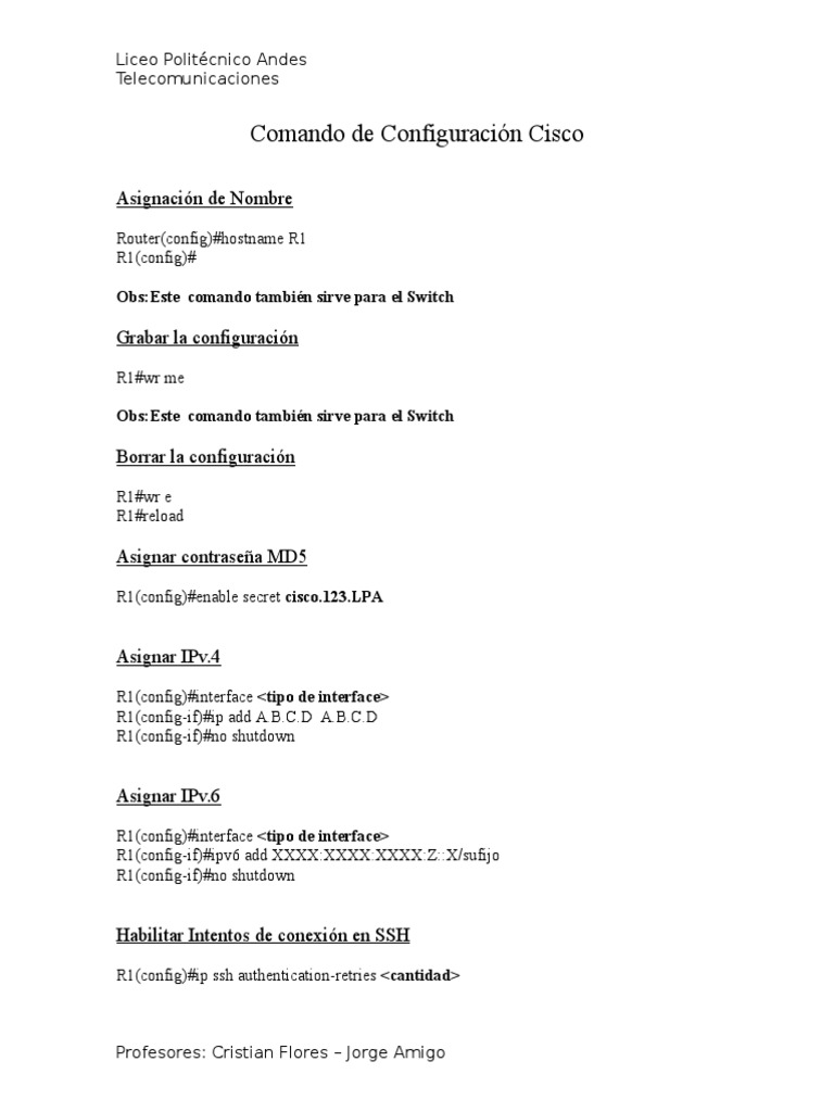 Guia Básica de Configuración de Router Cisco | Descargar gratis PDF | Enrutador (Computación ...