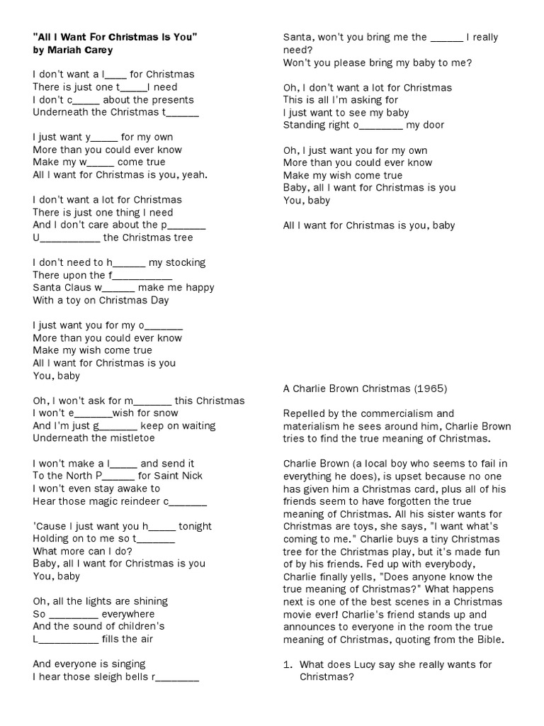 Charlie Brown Script | PDF | Christmas | Leisure