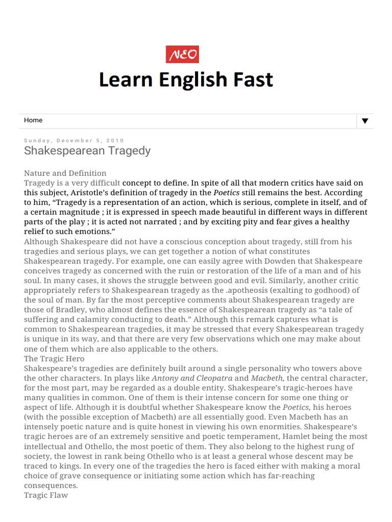 Shakespearean Tragedy PDF | PDF | Tragedy | William Shakespeare