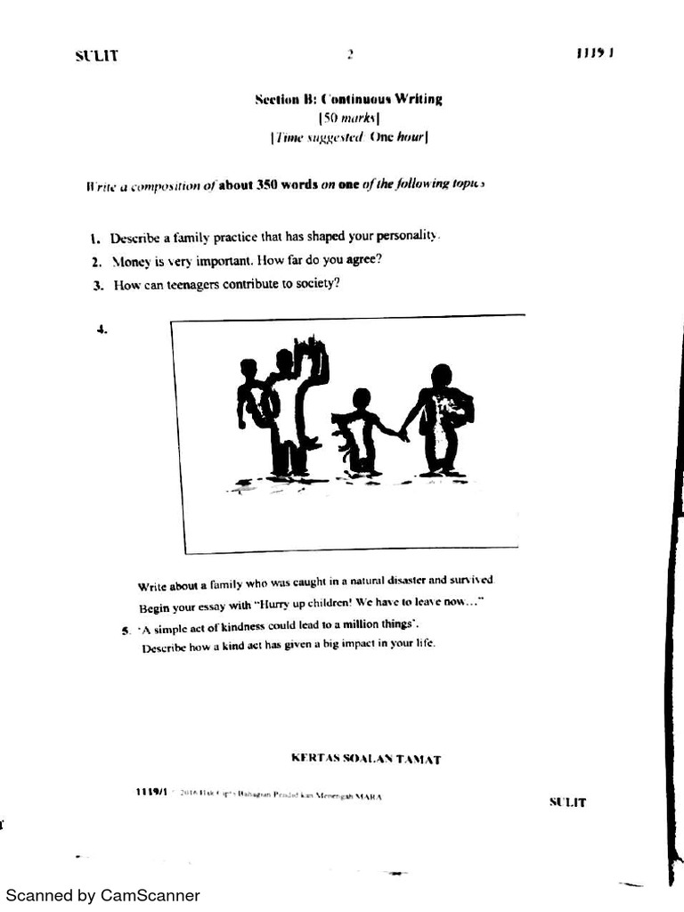 2016 MRSM SPM Trial - English Paper 1 & Marking Scheme | PDF